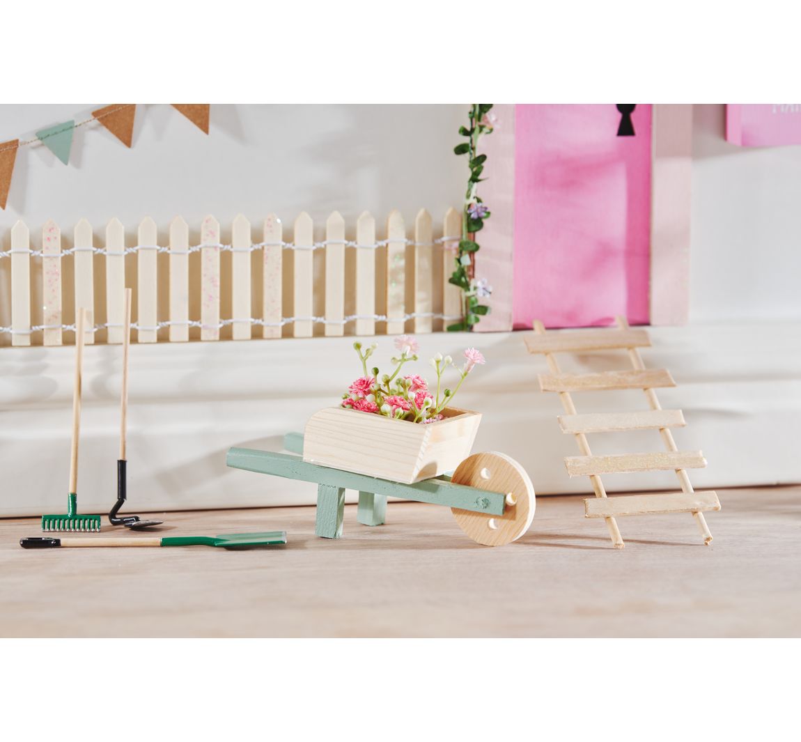 Houten kruiwagen, 12 cm | Knutselwinkel VBS Hobby